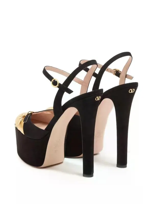 Valentino Garavani Suede Crasher Platform Pumps 145mm - Black