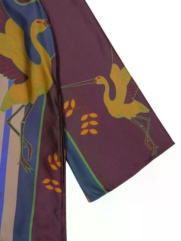 PAULA Crew-neck Printed Silk Dress