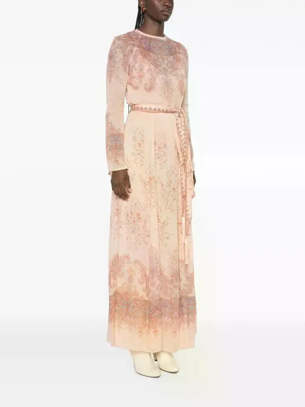 Zimmermann Paisley-print Belted Dress