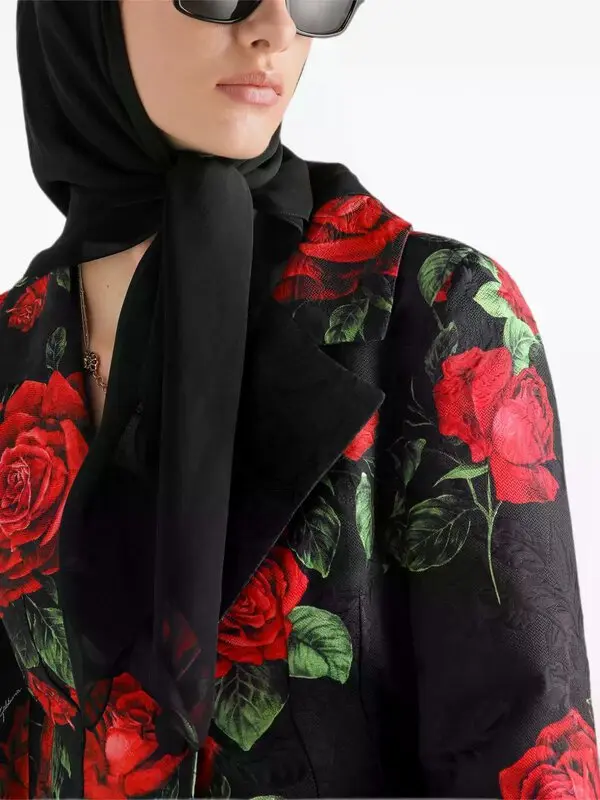 Dolce & Gabbana Rose-print Brocade Coat