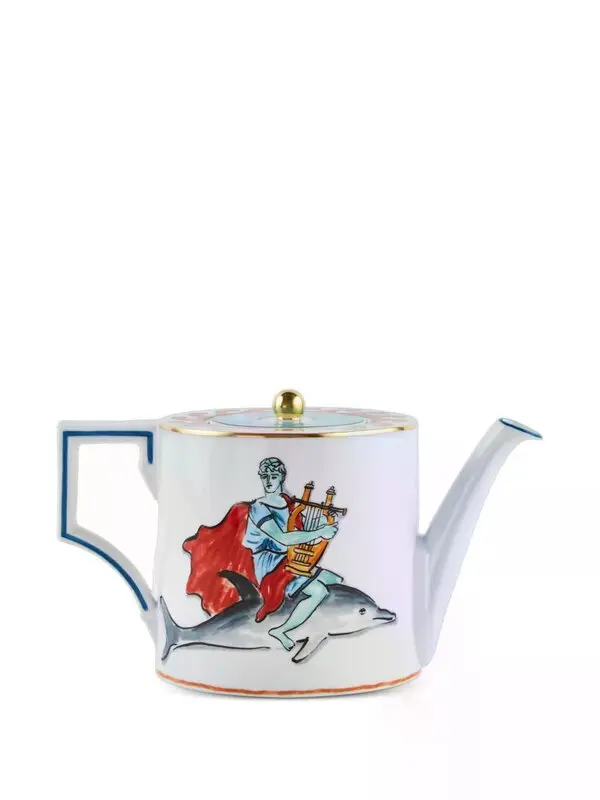 GINORI 1735 X Luke Edward Hall Il Viaggio Di Nettuno-motif Teapot - White