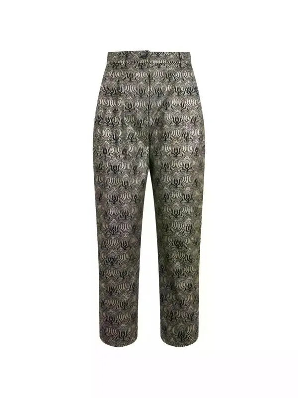 Alberta Ferretti Abstract Pattern Metallic Finish Trousers