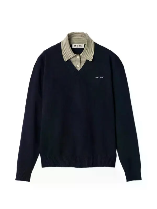 Miu Miu Wool And Cashmere Sweater - Blue