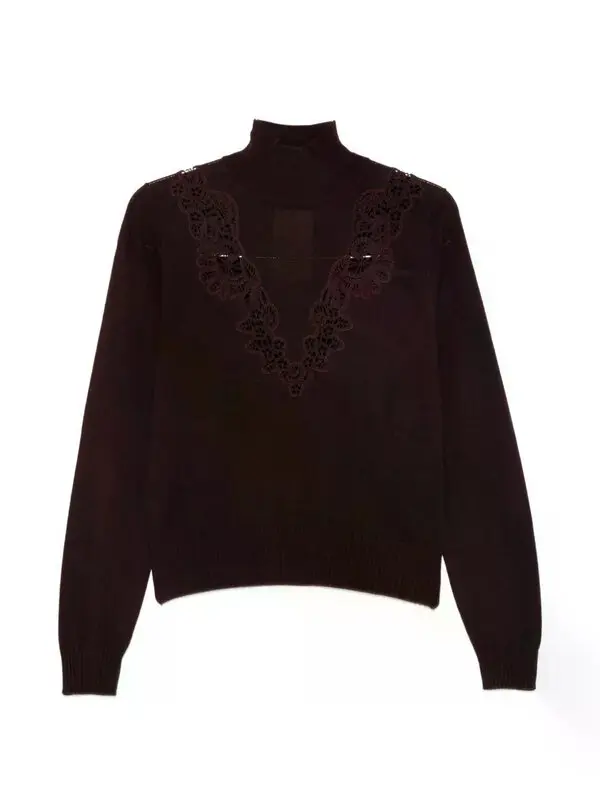 Zimmermann High-neck Sweater With Crochet Trim - Red
