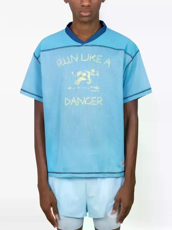 ALEX ZONO Graphic-print Mesh T-shirt