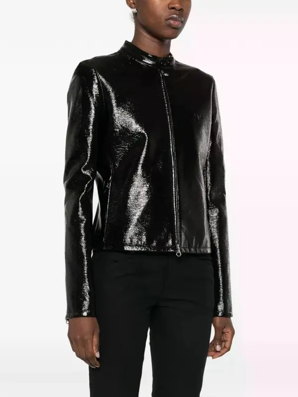 COURREGES Vinyl-effect High Neck Jacket