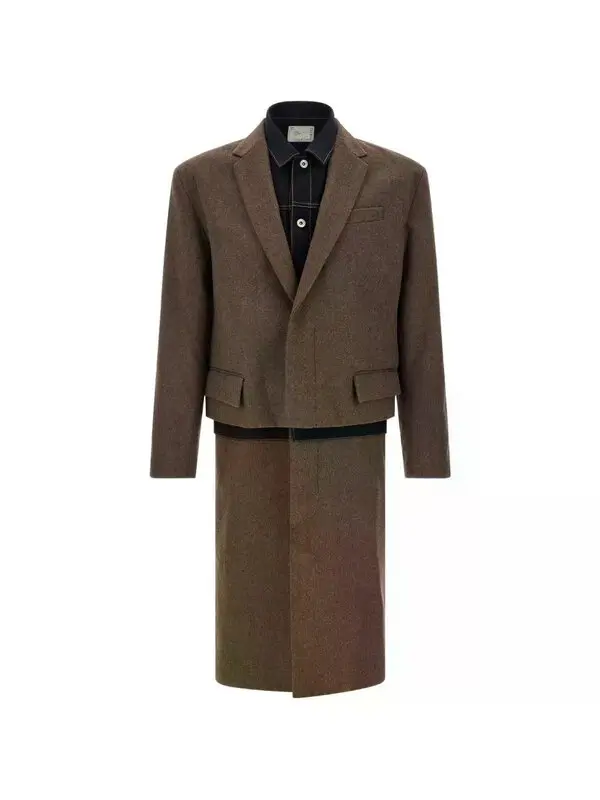Sacai Wool Flannel Denim Coat