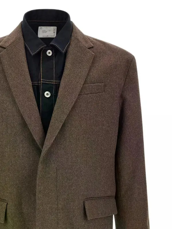 Sacai Wool Flannel Denim Coat