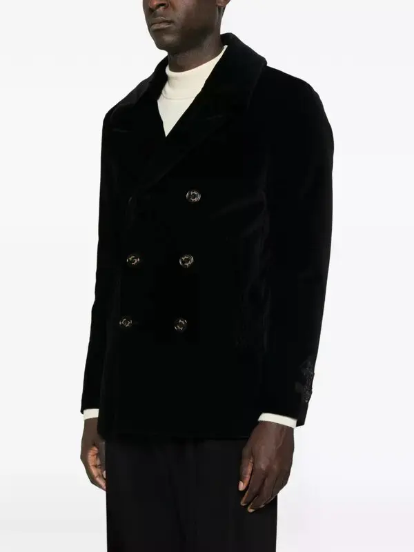 SEALUP Double-breasted Velvet Coat