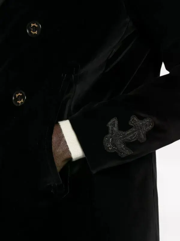 SEALUP Double-breasted Velvet Coat