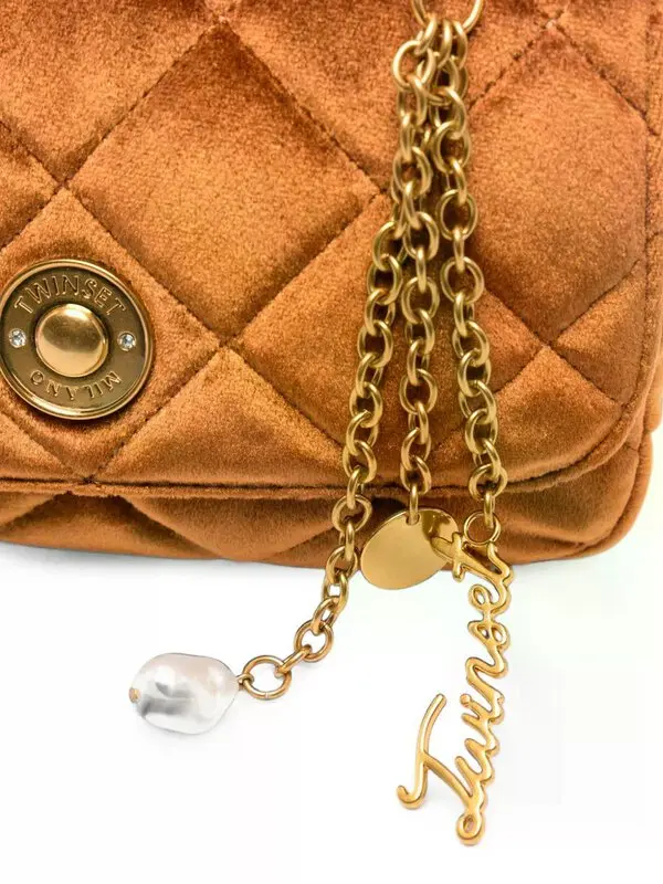 TWINSET Quilted Velvet Shoulder Bag