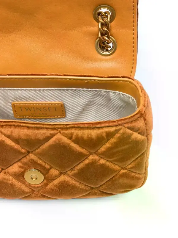 TWINSET Quilted Velvet Shoulder Bag