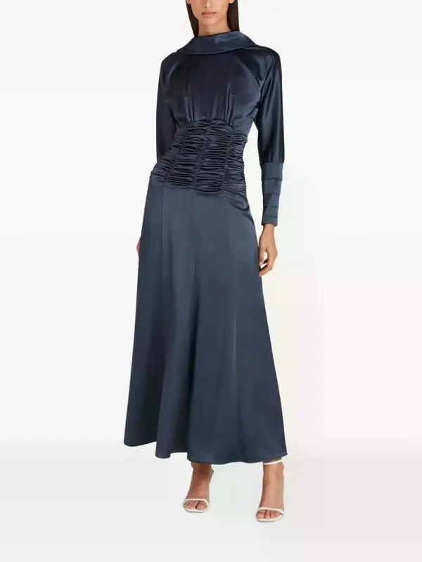 VIOLANTE NESSI Backless Ruched Maxi Dress
