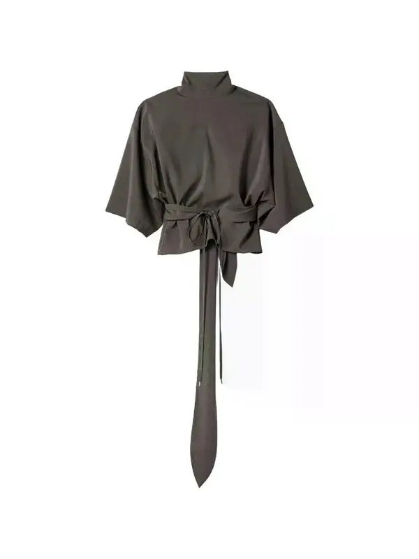 Jacquemus The Havana Tie-waist High-neck Top - Grey