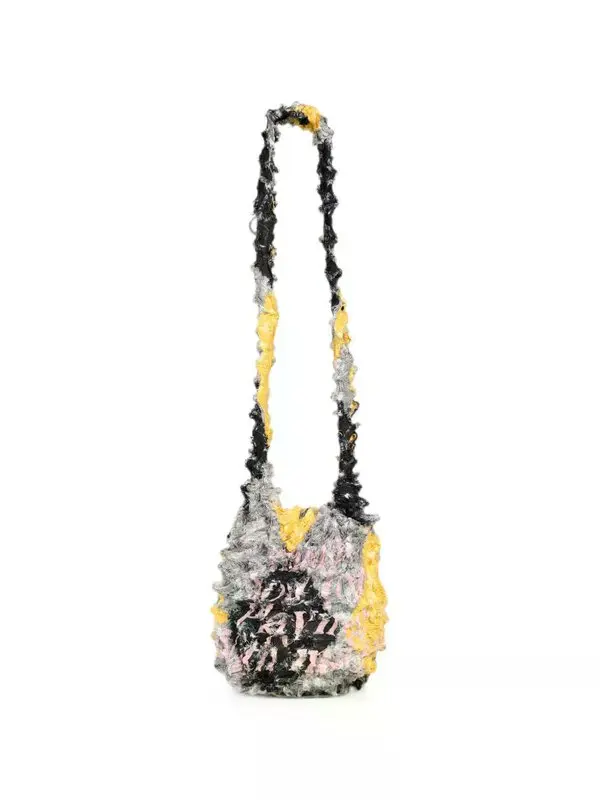 MASU Spiky Diamond Shibori-effect Cross Body Bag - Grey