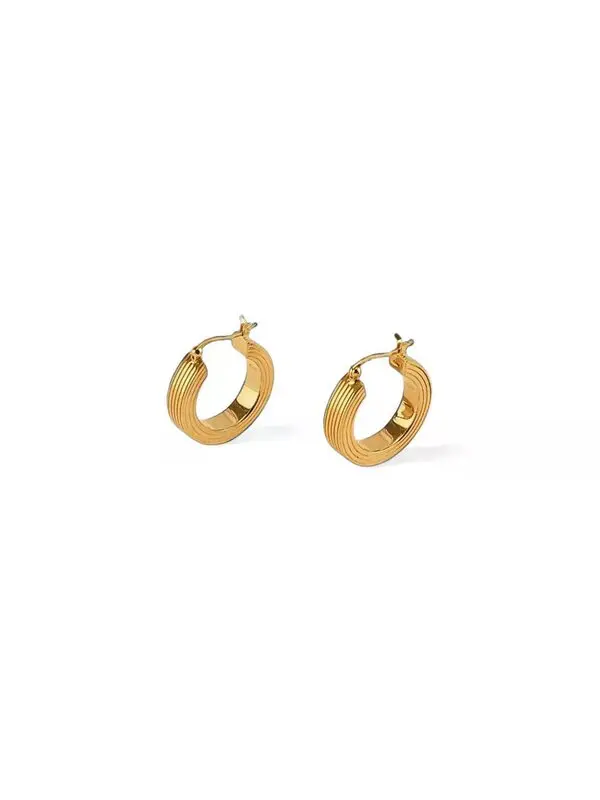 GWEN BELOTI Boxy Ridged Hoop Earrings
