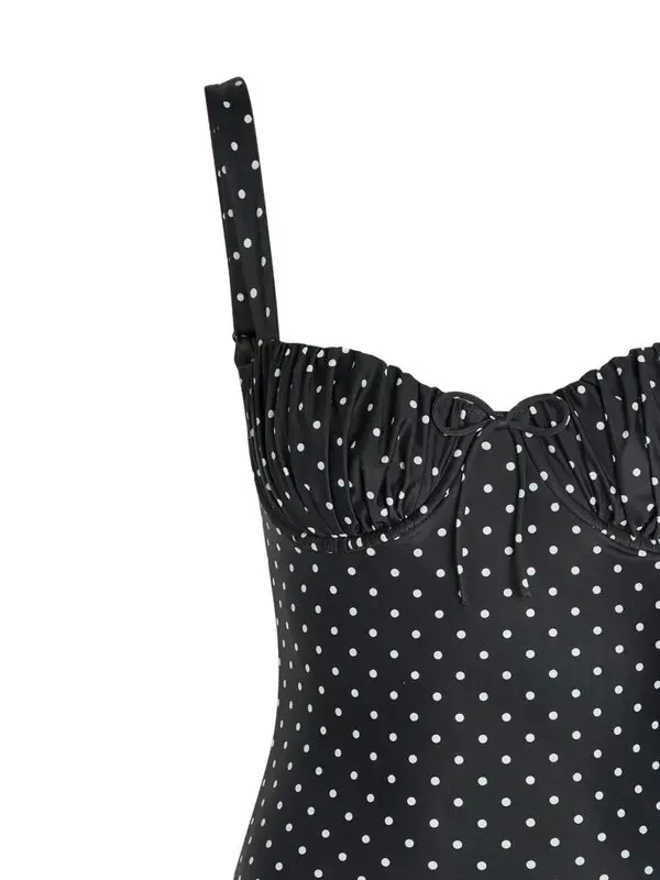Faithfull The Brand Dinard Polka Dot Swimsuit - Black