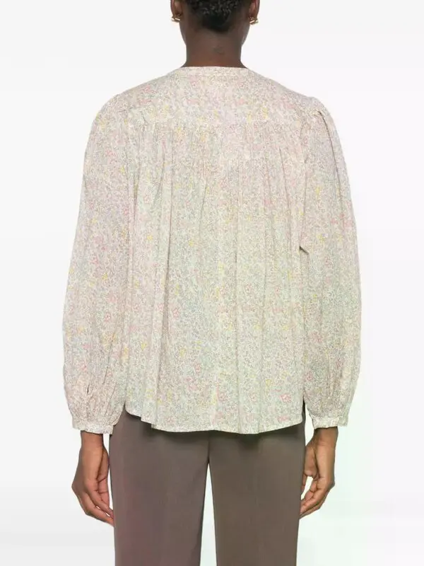 MAISON123 Devon Floral-print Lace-trim Blouse