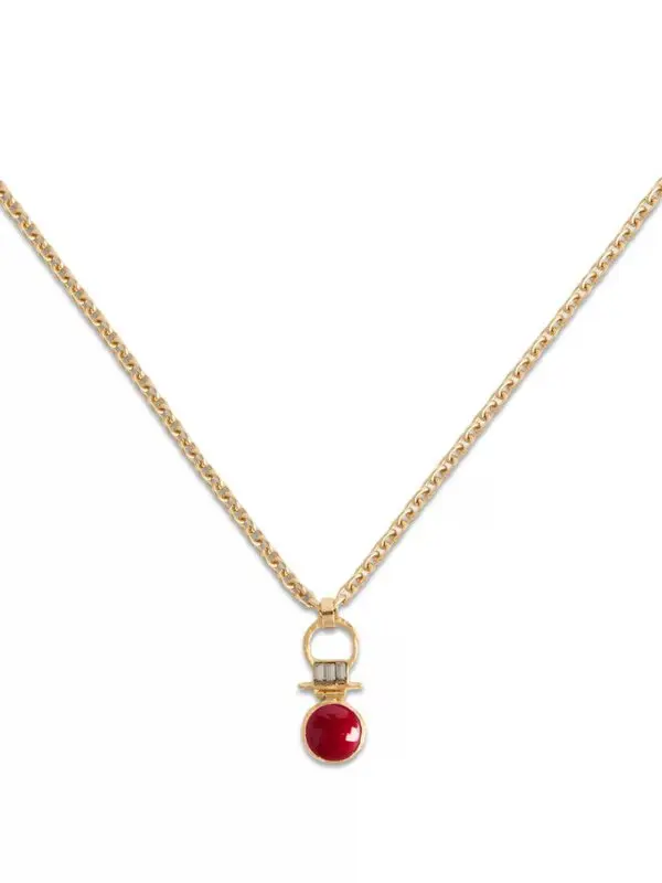 La DoubleJ Bordeaux Red Polished Pendant Necklace