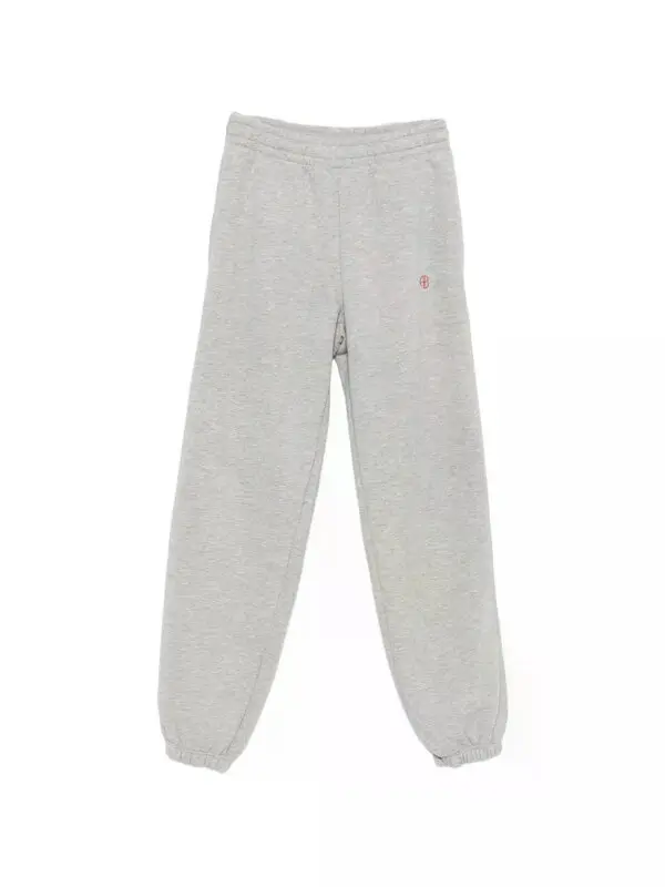 ANINE BING Karter Logo-embroidered Elasticated Track Pants - Grey