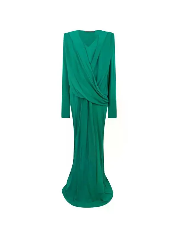 Alberta Ferretti Draped Maxi Dress - Green