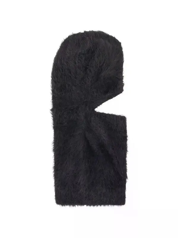Alberta Ferretti Fuzzy-knit Balaclava - Black