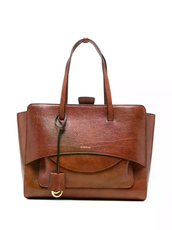 HIDESINS Grained Leather Tote Bag - Brown