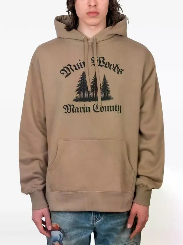 AFIELD OUT Graphic-print Hoodie - Brown