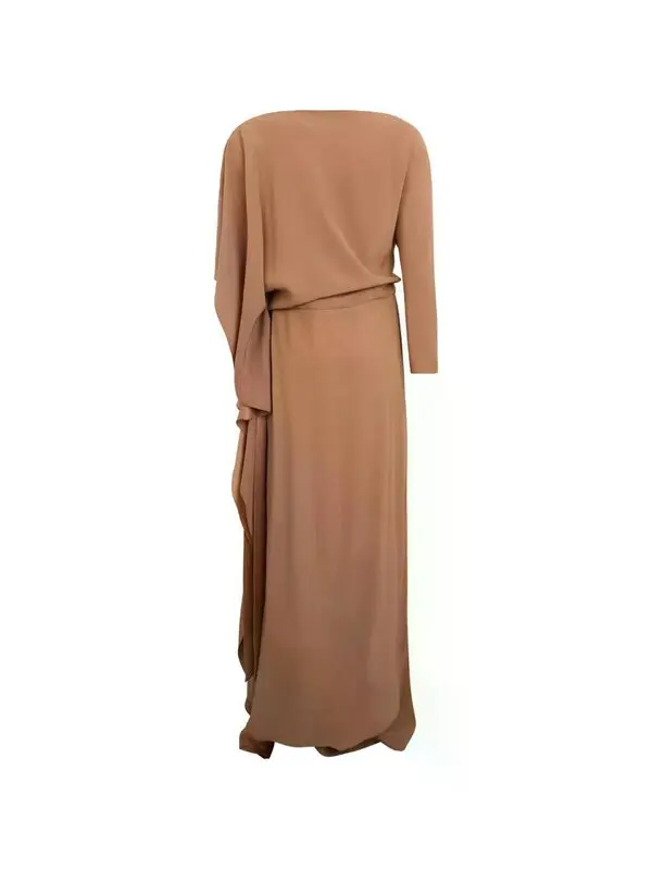 Alberta Ferretti Draped-detail Long-sleeve Maxi Dress