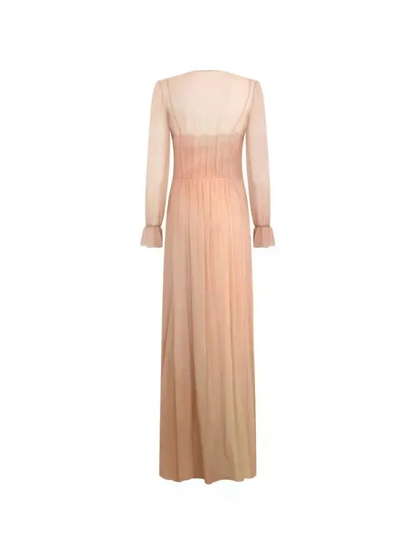 Alberta Ferretti Sheer Sleeve Maxi Dress
