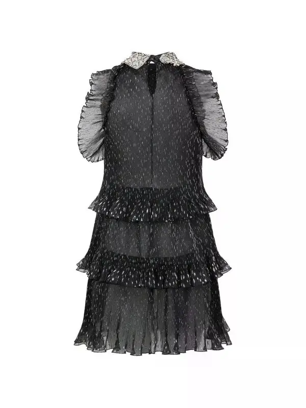 Alberta Ferretti Ruffled Pleated Mini Dress