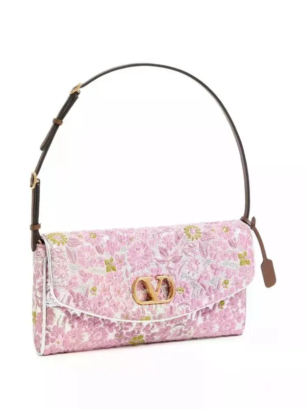 Valentino Garavani De Vain Shoulder Bag In Jacquard Lurex