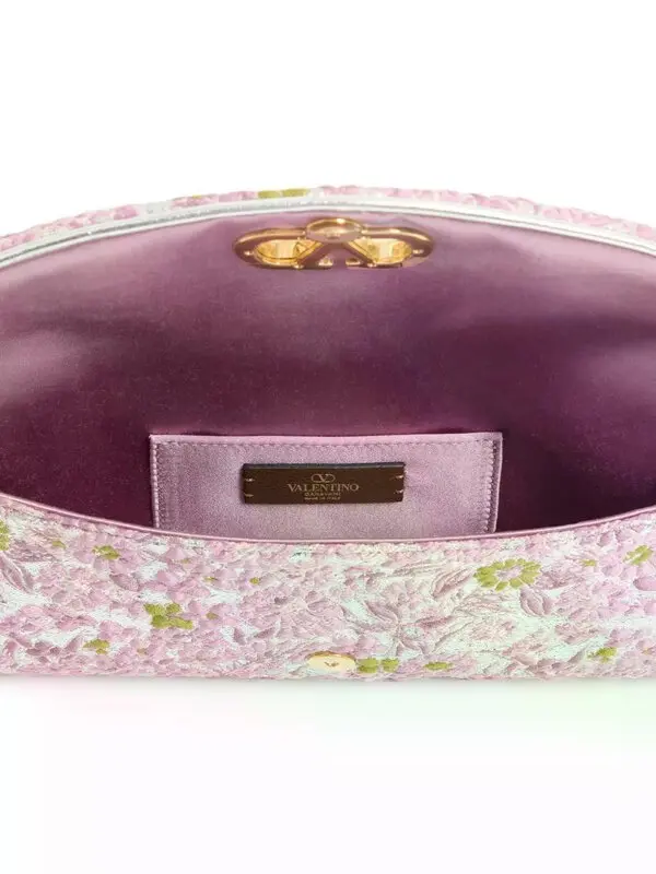 Valentino Garavani De Vain Shoulder Bag In Jacquard Lurex