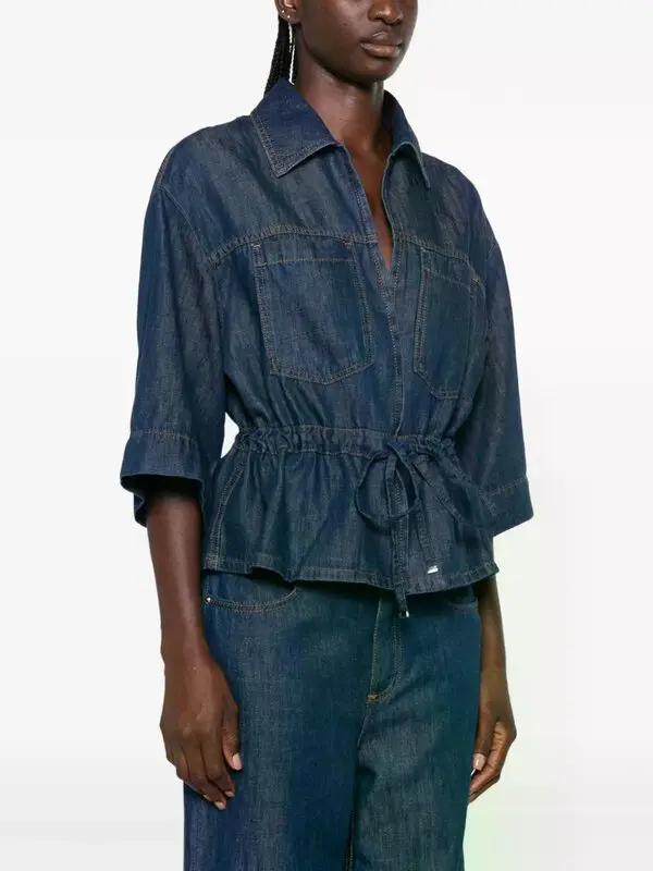I BLUES Drawstring-waist Peplum-hem Shirt