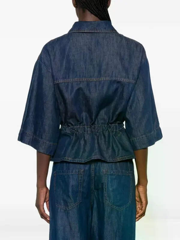 I BLUES Drawstring-waist Peplum-hem Shirt