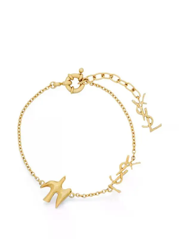 Saint Laurent Cassandre Dove Bracelet In Metal - Gold