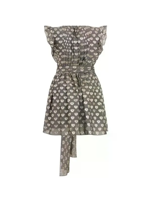 Alberta Ferretti Heart-motif Ruffled Mini Dress