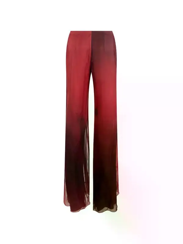 Alberta Ferretti Gradient Silk Palazzo Pants