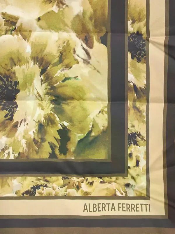 Alberta Ferretti Floral-print Silk Scarf - Green