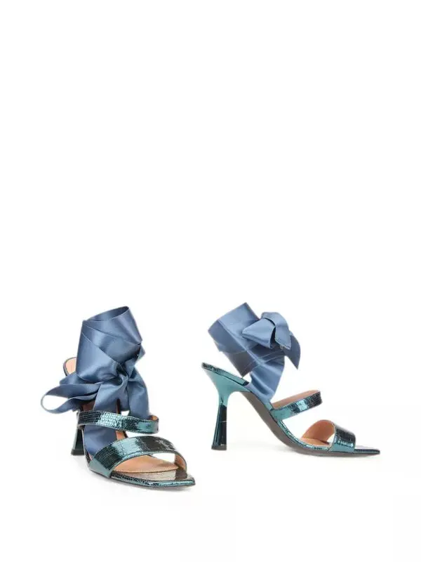 Alberta Ferretti Bow Detail Satin Sandals