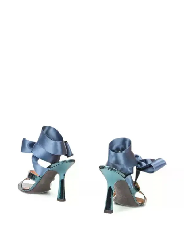 Alberta Ferretti Bow Detail Satin Sandals