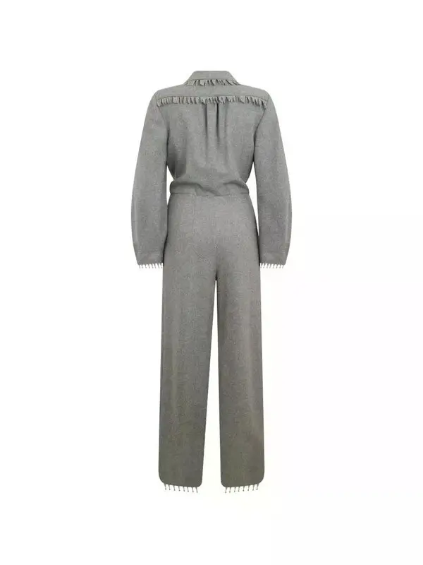 Alberta Ferretti Fringe-trimmed Belted Jumpsuit