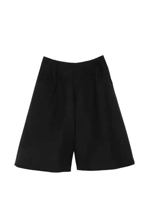 THE ROW Fauna Pleated Tailored Shorts - Black