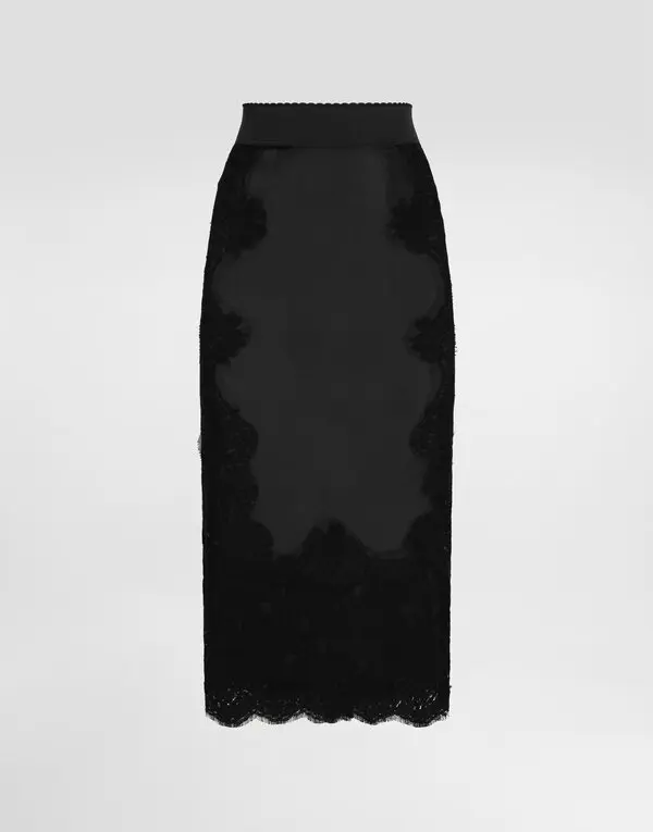 Dolce & Gabbana Satin Midi Skirt Skirts - Black