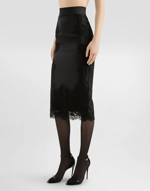 Dolce & Gabbana Satin Midi Skirt Skirts