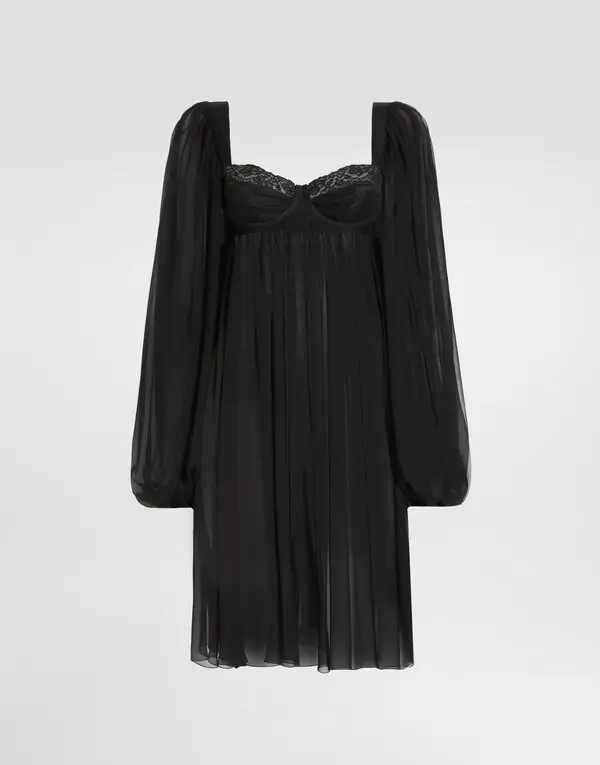 Dolce & Gabbana Chiffon Dress Dresses Silk - Black