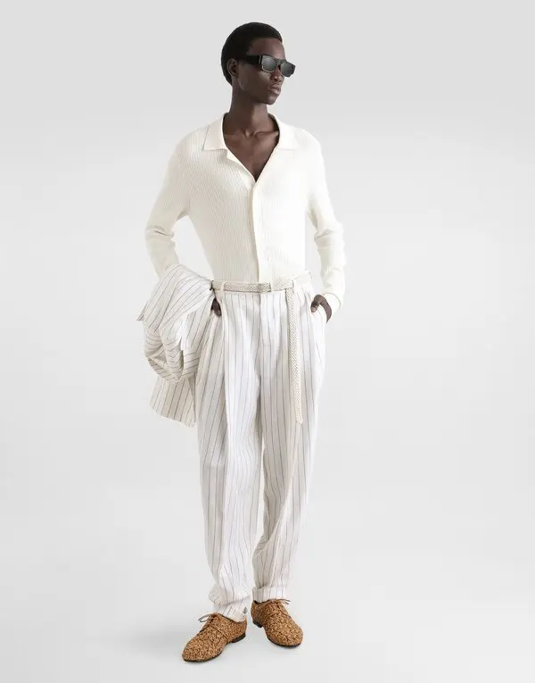 Dolce & Gabbana Pinstripe Linen-blend Trousers