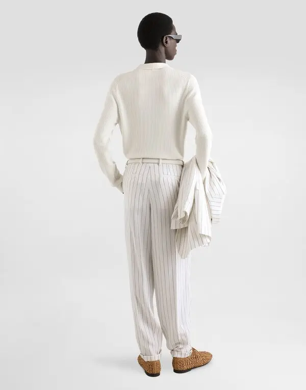 Dolce & Gabbana Pinstripe Linen-blend Trousers