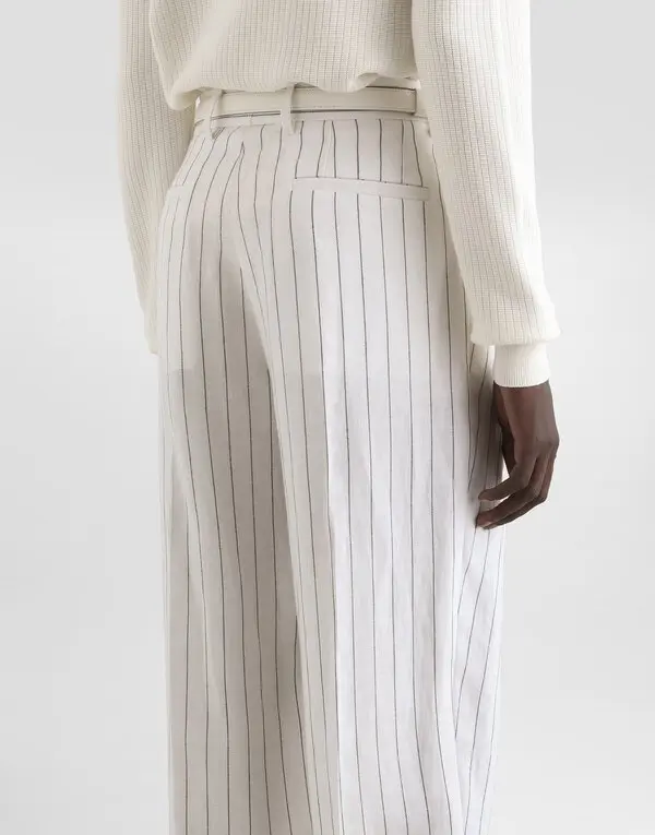 Dolce & Gabbana Pinstripe Linen-blend Trousers
