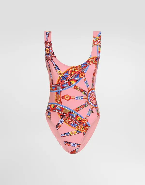 Dolce & Gabbana Carretto-print One-piece Swimsuit Swimwear - Multicolor